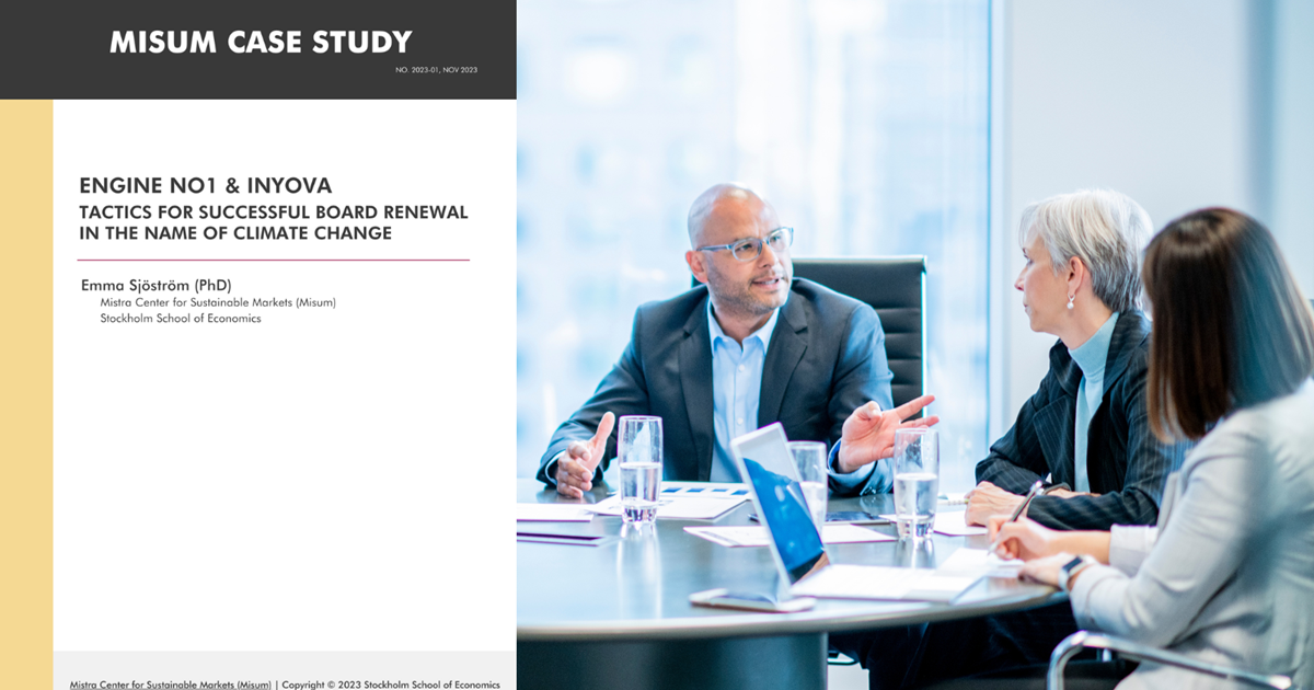 Misum Case Study: Tactics for successful board renewal in the name of climate change - hhs.se ...
