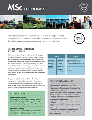 Economics - Stockholm School of Economics