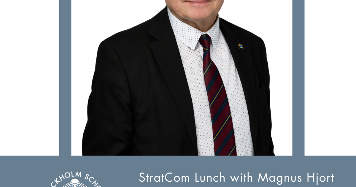 StratCom Lunch with Magnus Hjort - hhs.se - Handelshögskolan i Stockholm