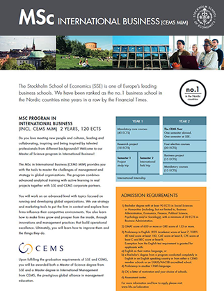 International Business - Stockholm School of Economics