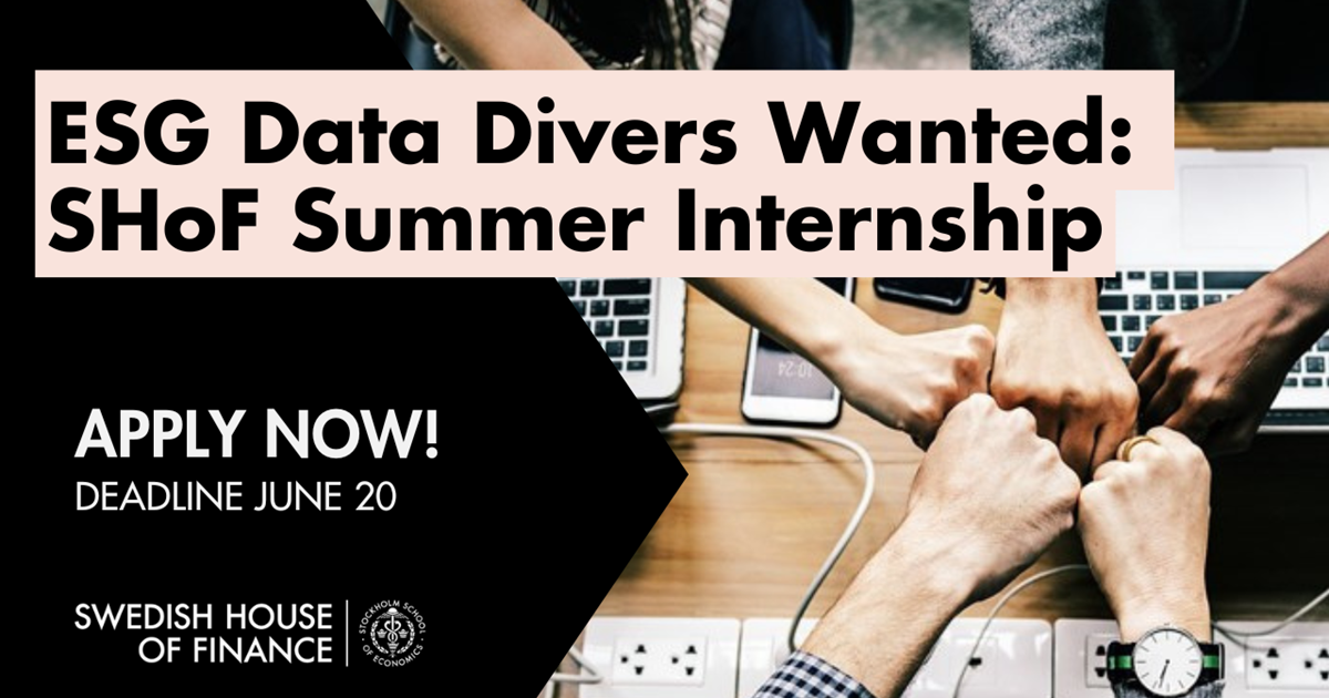 ESG Data Divers Wanted: SHoF 2025 Summer Internship Applications Now ...